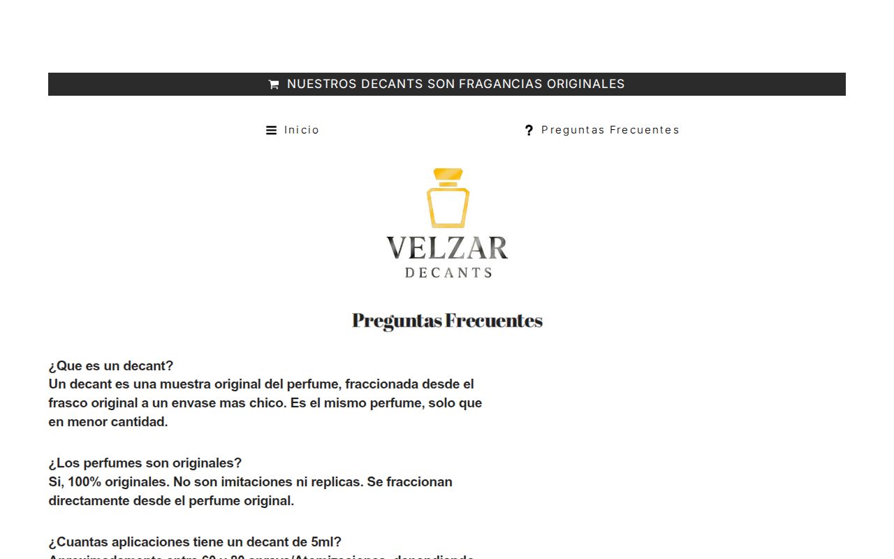 Tienda de Decants | Velzar